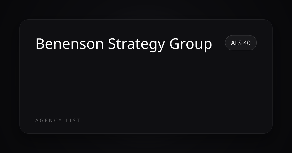 Benenson Strategy Group - Market Research Agency in New York, New York ...